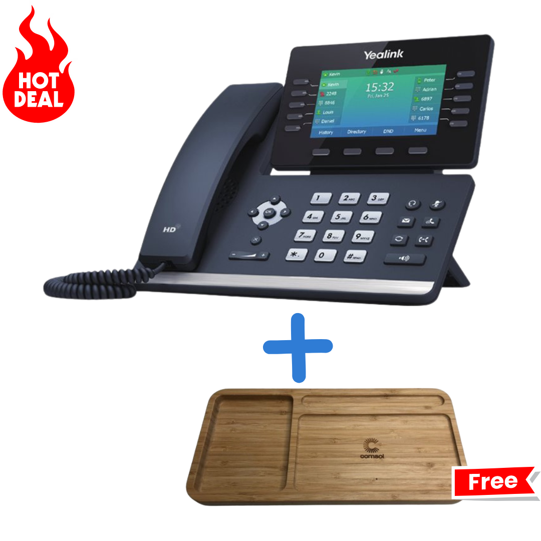 Yealink SIP-T54W IP Phone + FREE Premium Wireless Charging Desk Organi ...