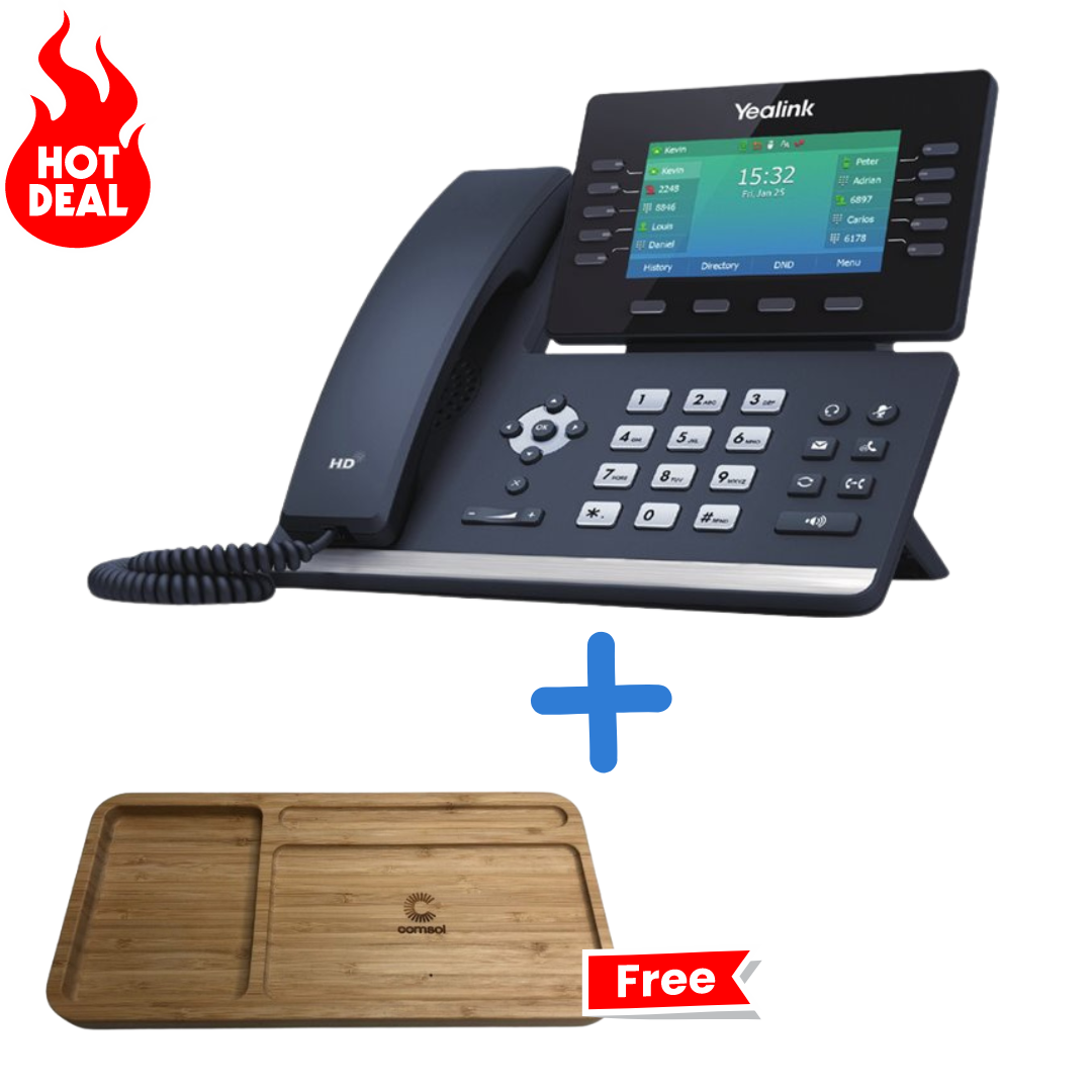Yealink SIP-T54W IP Phone + FREE Premium Wireless Charging Desk Organi ...